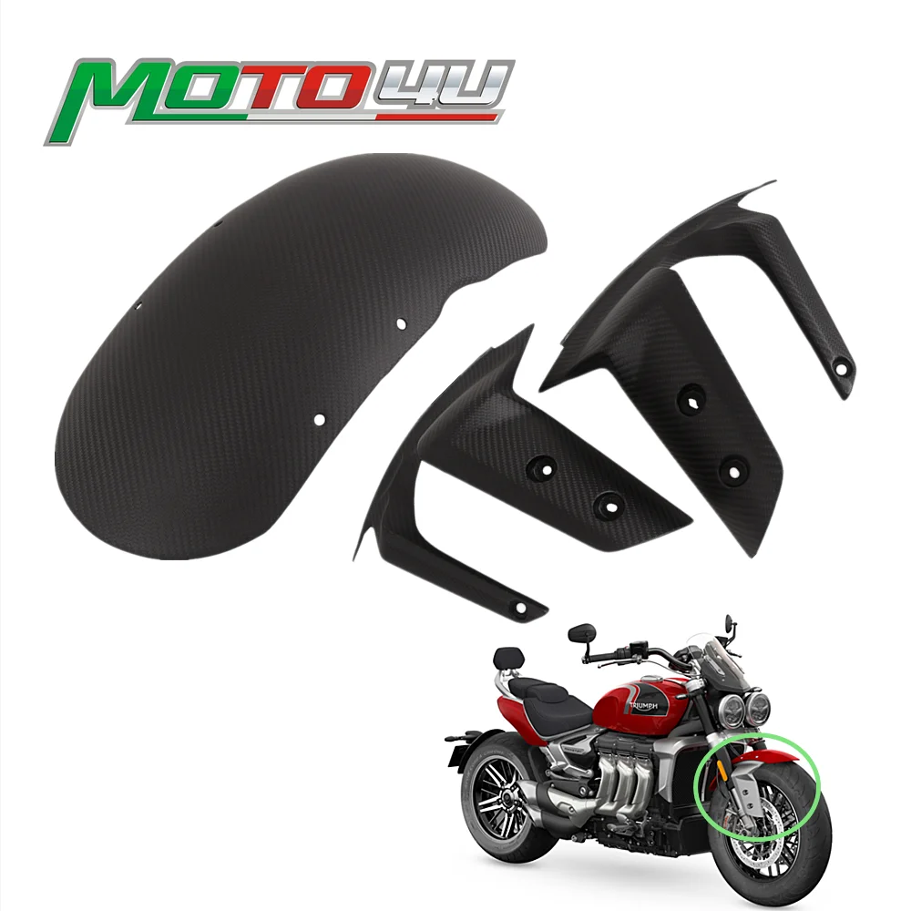 Full-Carbon-Fiber-Front-Fender-Fairing-Mudguard-With-Bracket-Matt-Twill ...