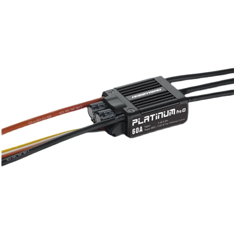 HOBBYWING Platinum 60A V4 Remote Control Model Aircraft High Voltage Brushless ESC Fixed Wing ...