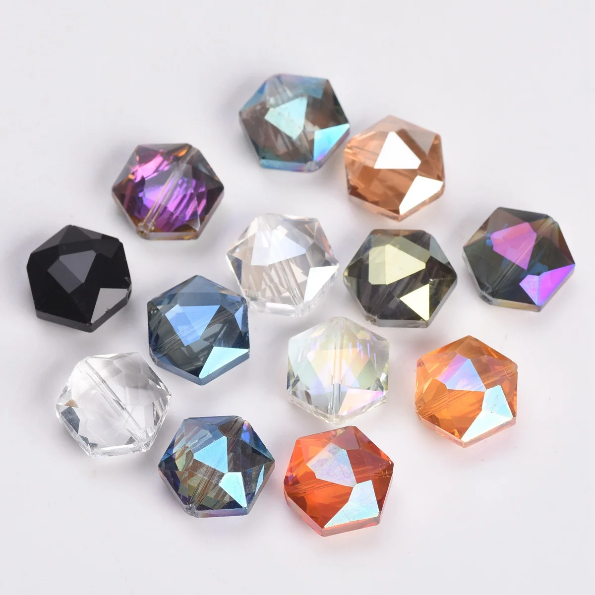 Hexagon-Shape-Faceted-Crystal-Glass-12mm-16mm-20mm-22mm-Loose-Crafts ...