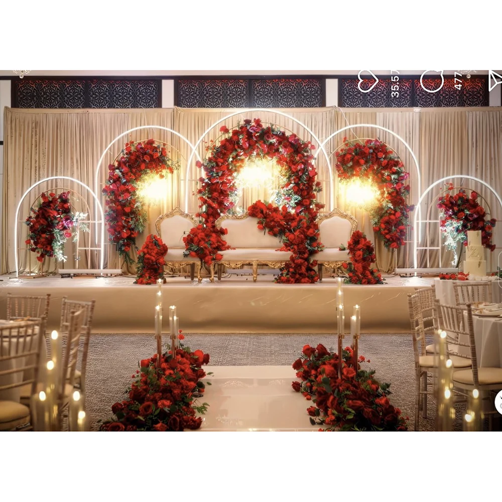 High-quality-custom-metal-frame-for-party-events-gold-with-led-arch ...