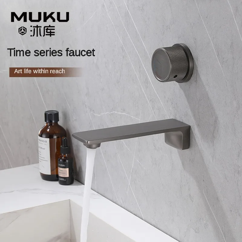 Light-Luxury-Bathroom-Faucet-Copper-Gun-Gray-Hot-and-Cold-Water-Tap ...