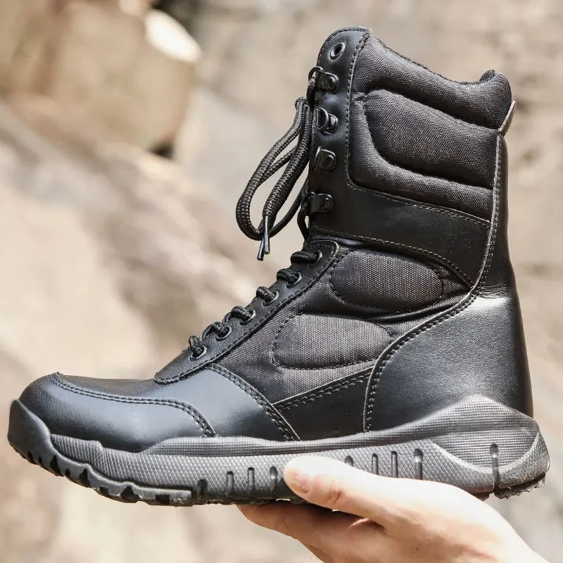 New-Leather-Tactical-Boots-Shoes-For-Men-Desert-Combat-Outdoor-Hiking ...