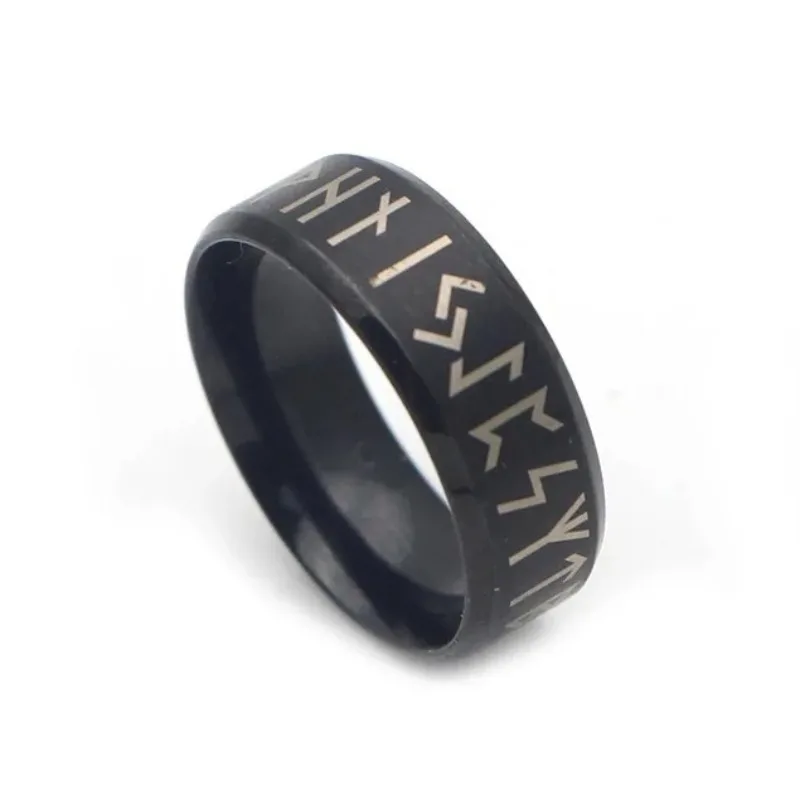 2024-New-Fashion-Stainless-Steel-Norse-Mens-Ring-Viking-Runes-Words ...