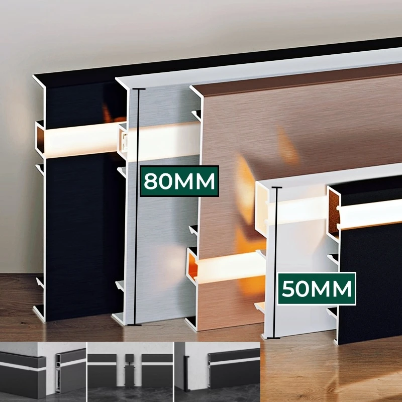 Geb-rstet-gold-schwarz-LED-Sockel-leiste-Aluminium-profile-Conner-Base ...