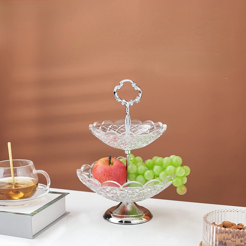 Light-luxury-silver-double-layer-fruit-plate-living-room-decoration ...