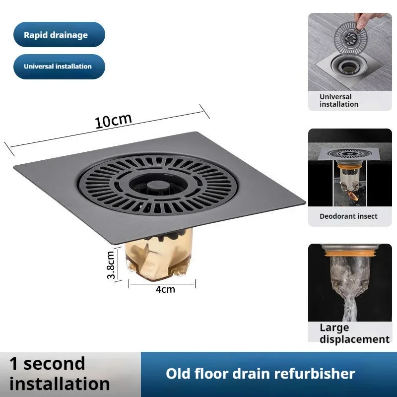 1-2-3pcs-304-stainless-steel-floor-drain-deodorizing-square-bathroom ...
