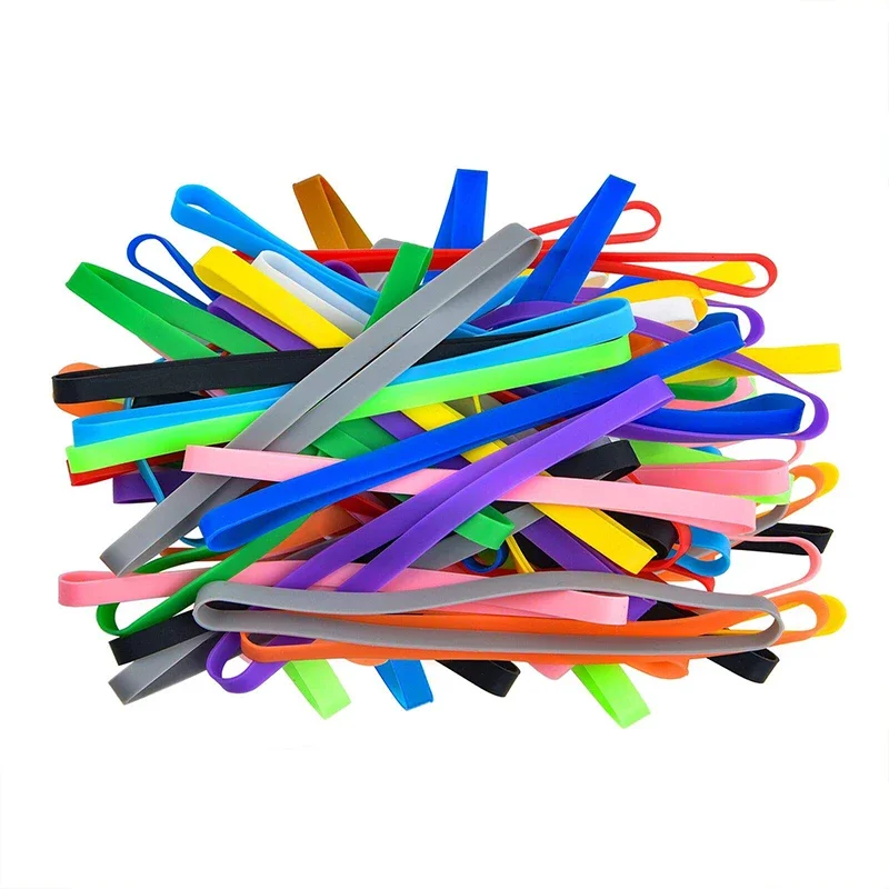 200PCS-130-10MM-Silicone-Elastic-Strap-Book-Notebook-Lunch-Box-Band ...