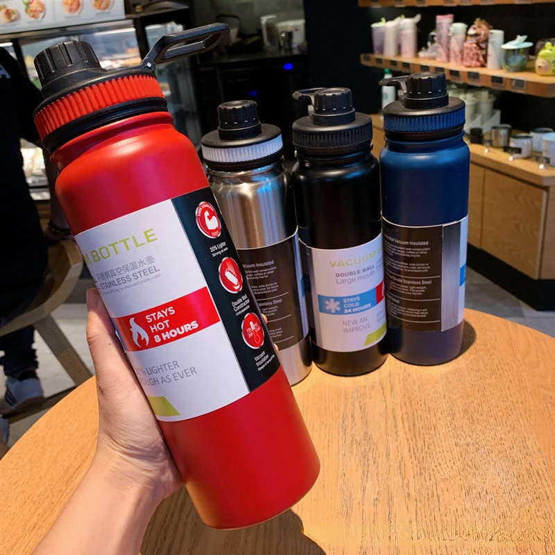 600ml 800ml 1000ml 야외 보온병 주전자 물병 티 필터 포함 304 스테인레스 스틸 보온 컵 누출 방지 플라스크