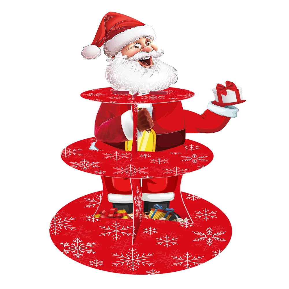 3-layer-Santa-Claus-Christmas-cupcake-standMerry-Christmas-cardboard ...