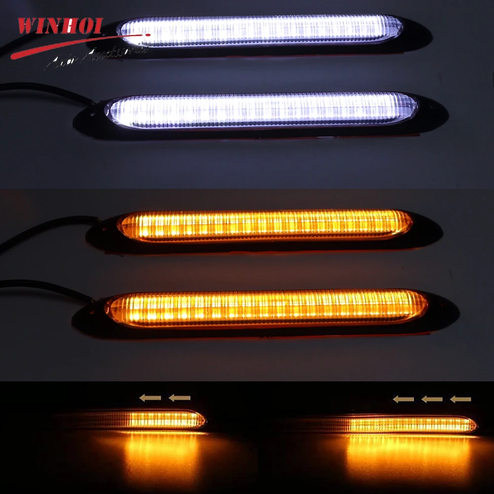 2PSC DRL LED Strips Car Daytime Running Light Automobile Headlights ...
