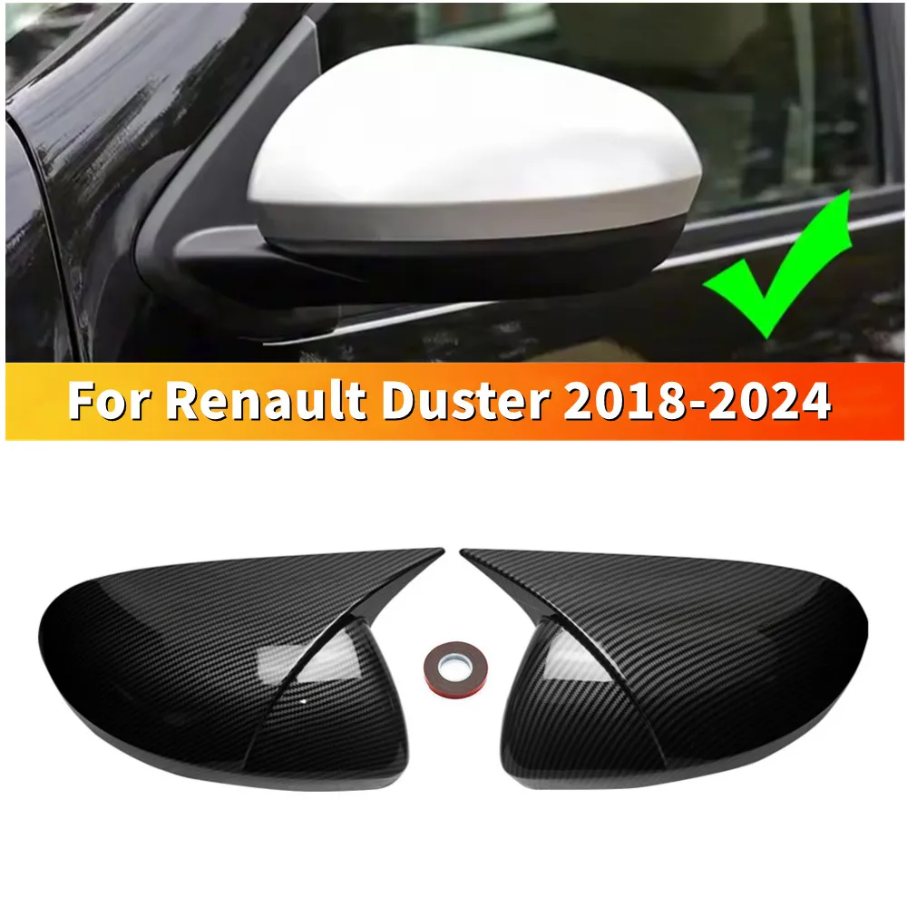 2PCS For Renault Duster 2018-2024 Rearview Side Mirror Cover Wing Cap ...