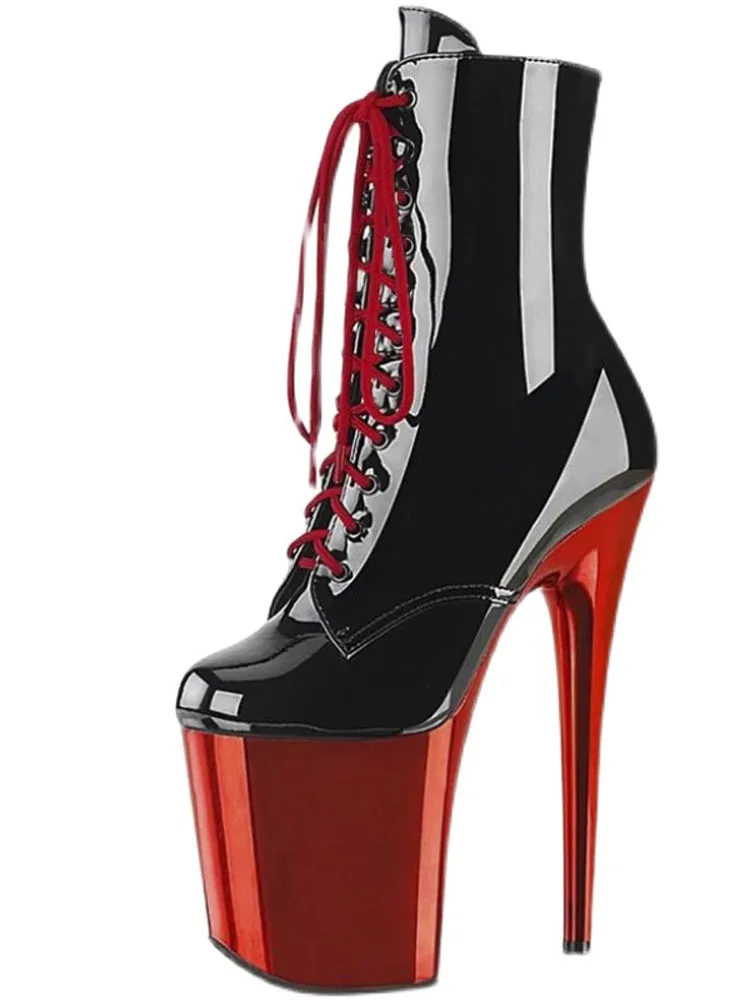 Lace-Up-Red-Black-Platform-Boots-stripper-heels-20cm-Gothic-Big-Size-Nightclub-Cross-Dress ...