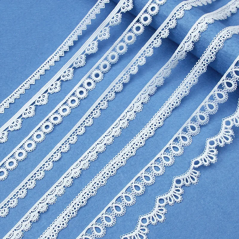 5Yards White Cotton Embroidered Lace Trim Ribbons Fabric DIY Handmade ...