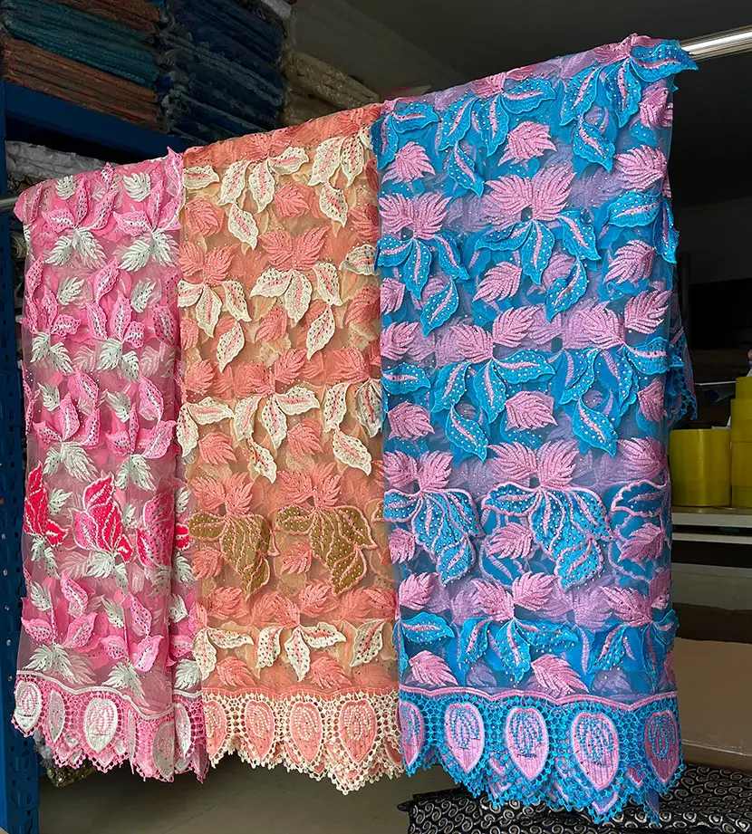 Tulle Occasional Wear | Lace - 3d Embroidered Tulle Mesh Lace Soft ...