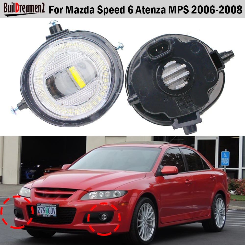 2-Pcs-30W-Car-Angel-Eye-LED-Fog-Light-DRL-Daylight-8000LM-For-Mazda ...