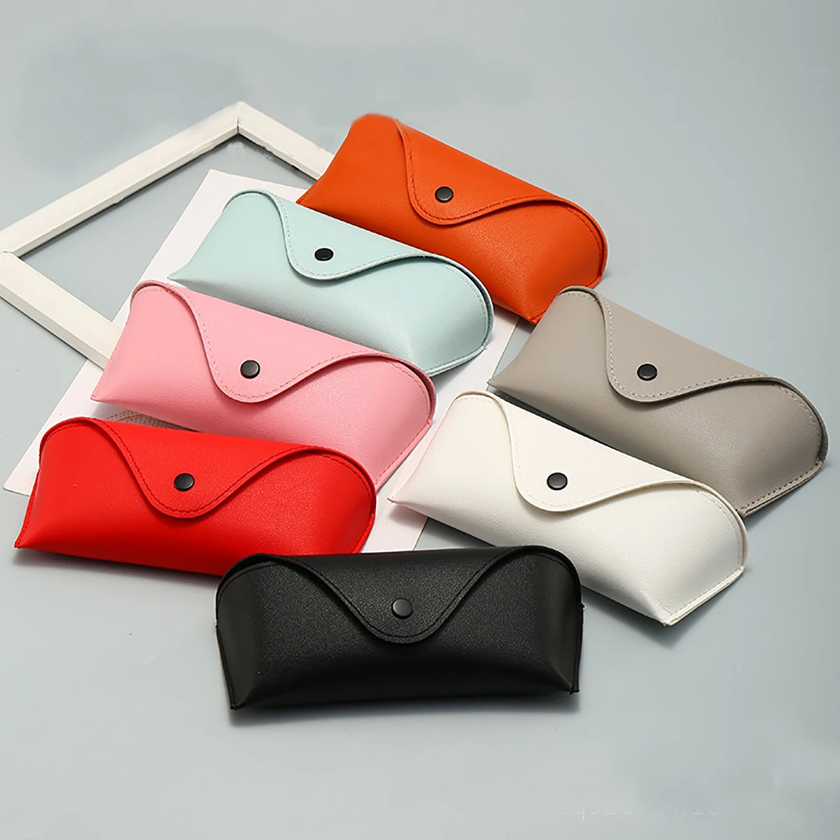 1pc Portable Leather Glasses Case PU Leather Durable Soft Sunglasses ...