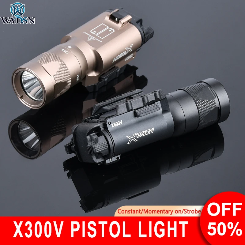 Wadsn Tactical X300v Pistol Flashlight X300weapon Light Led 400 Lumen ...