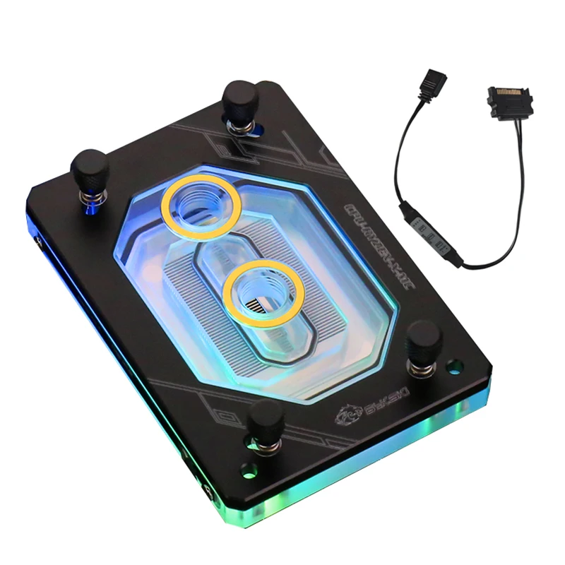 Bykski ventilador de bloque de agua para CPU, radiador de cobre de refrigeración para AMD ...