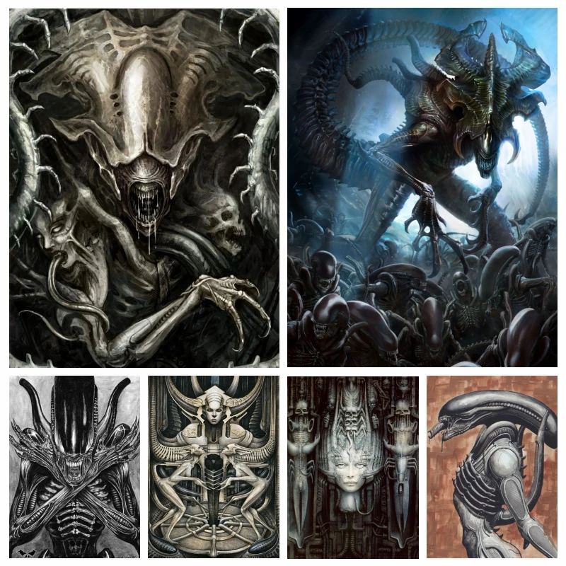Classic Alien Horror Movie AB Diamond Paitning H R Giger Dark Art Full ...