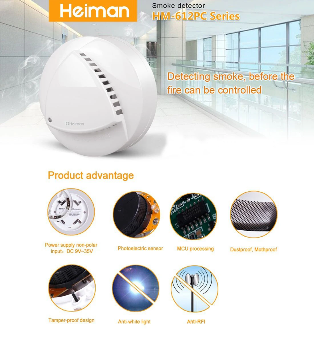 LPCB EN54-7 Approved Photoelectric Smoke Detector Wire, 51% OFF