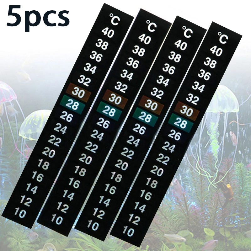 5Pcs Aquarium Fish Tank Thermometer Temperature Sticker Aquarium ...