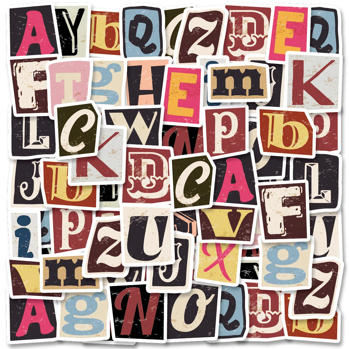 Etori-Life-46-Uds-letras-Retro-coloridas-pegatinas-de-letras-en-ingl-s ...