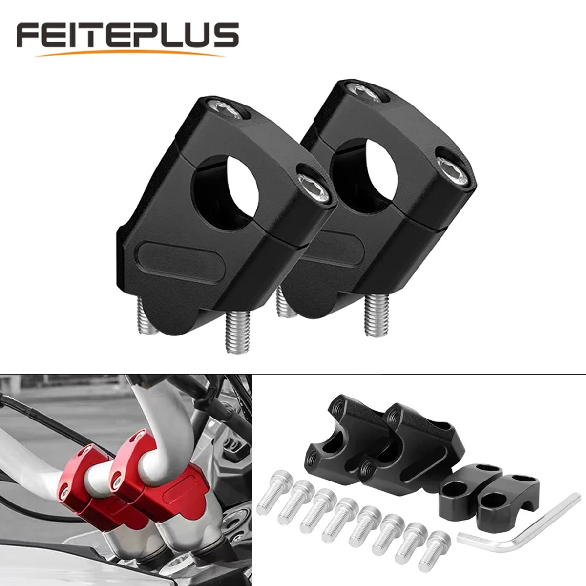 7-8-22mm-Universal-Motorcycle-Handle-Bar-Riser-Handlebar-Heightened ...