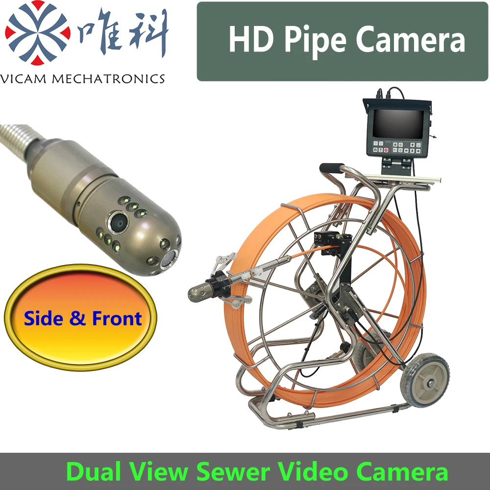 New-360-Degree-Push-Rod-Cable-Side-front-Dual-View-Drain-Inspection ...