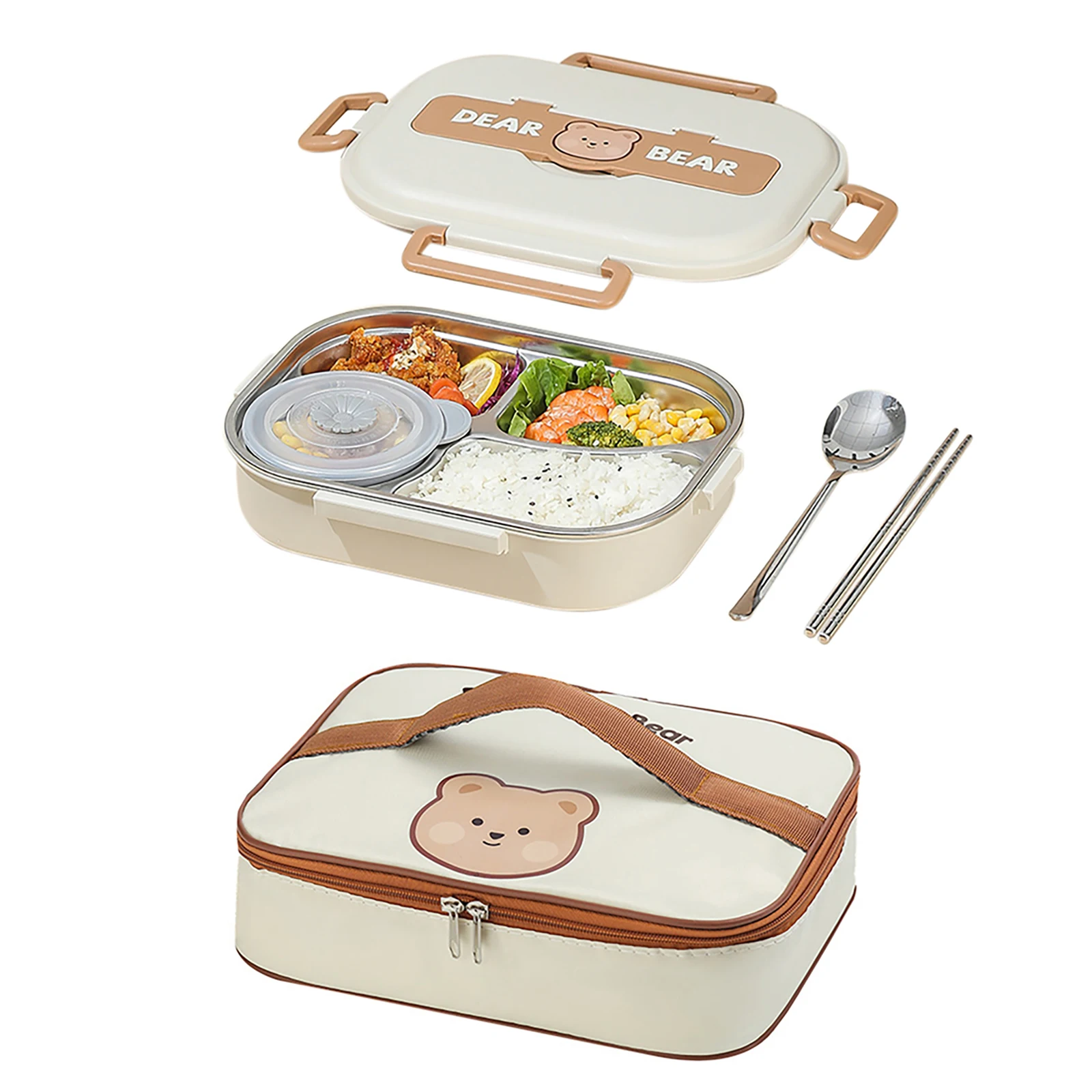 Insulation-Lunch-Container-With-Spoons-Or-Chopsticks-Reusable-Hermetic ...