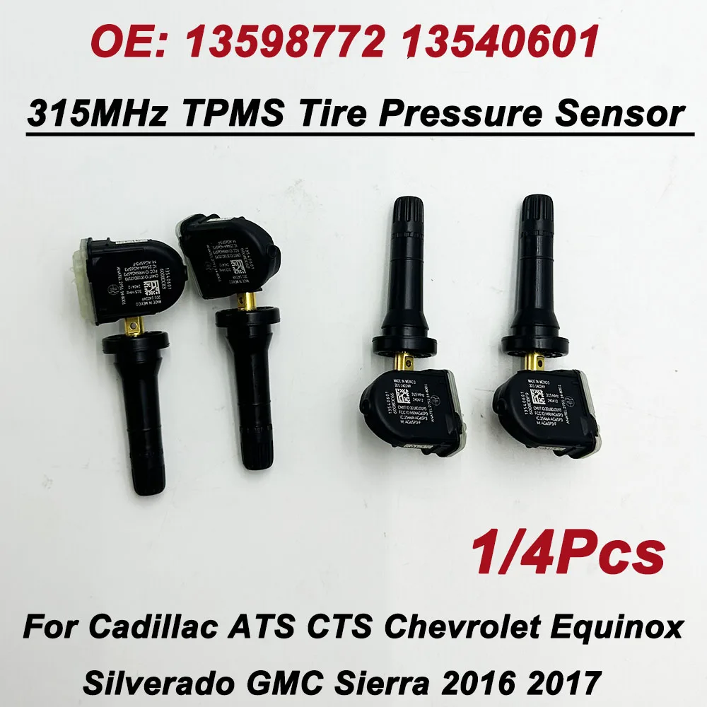 Brand-New-1-4PCS-13540601-13598772-315Mhz-TPMS-Tire-Pressure-Monitor ...