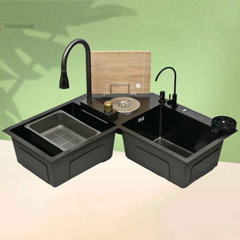 Double-slot Washbasin Nano Corner Kitchen Sinks Creative Kitchen ...