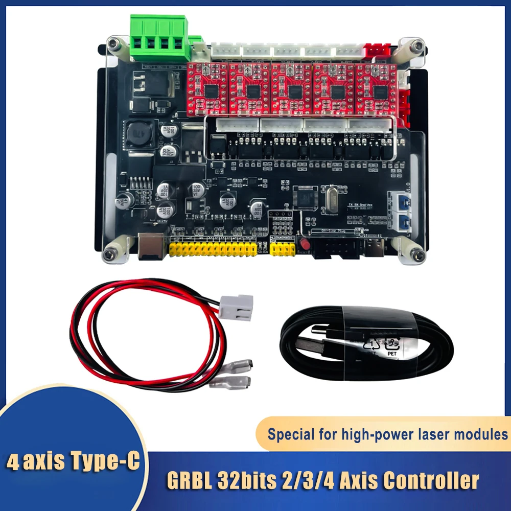 CNC-Upgrade-GRBL1-1-4-Axis-Controller-32-bit-MCU-Type-C-USB-CNC-Laser ...