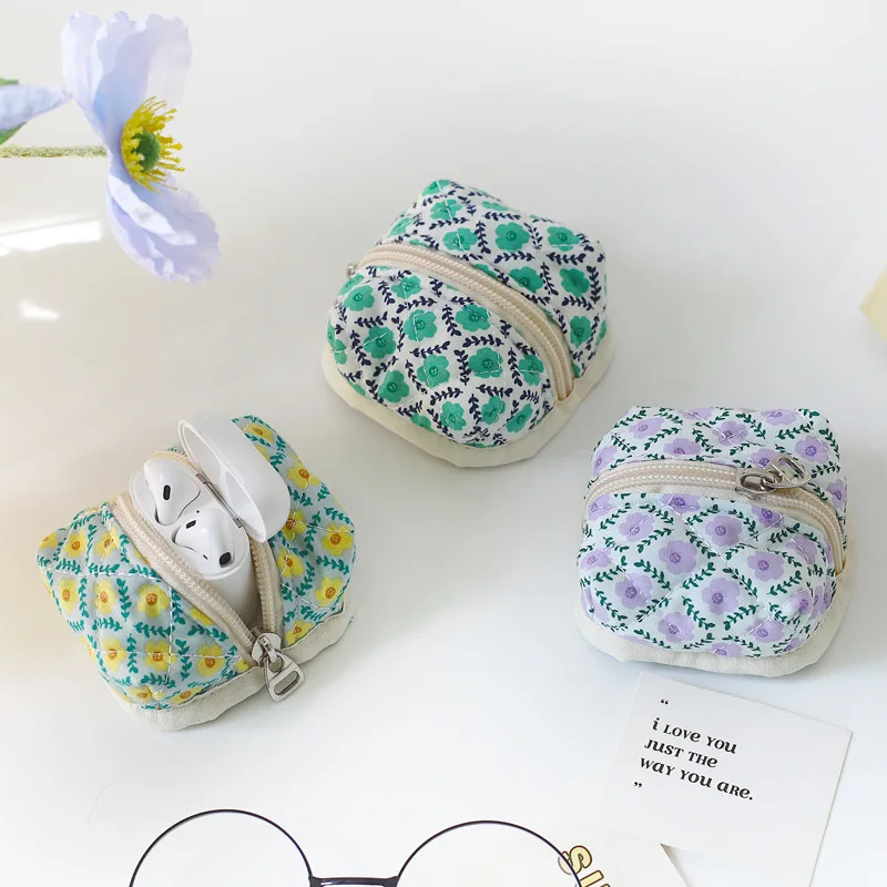 Cute-Floral-Coin-Purse-Women-Mini-Coin-Bags-Korean-Quilted-Change-Purse ...