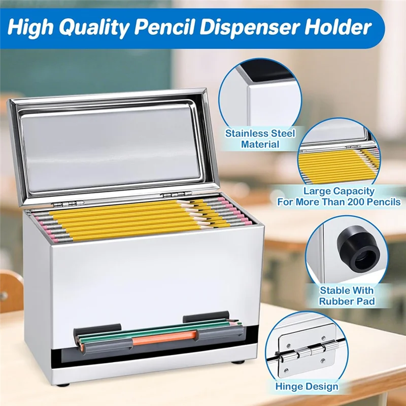 Pencil Dispenser Holder, Pencil Dispenser For Classroom, Pencils Holder ...