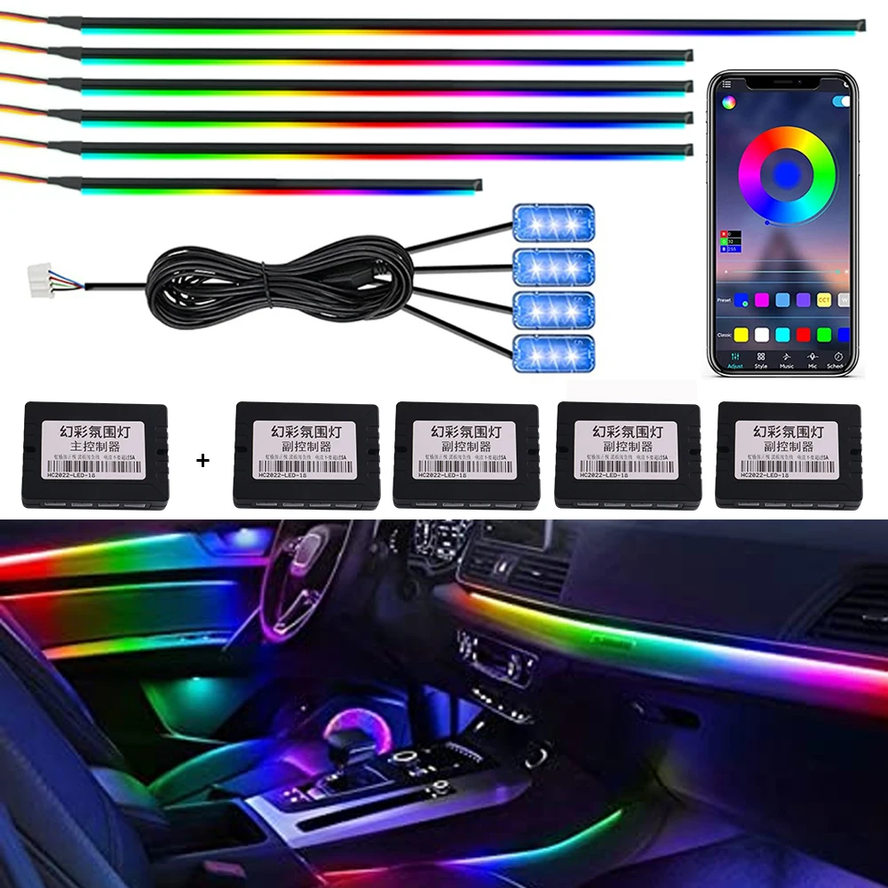 18-in-1-RGB-Dreamcolor-Acrylic-Interior-Car-LED-Strip-Light-With ...