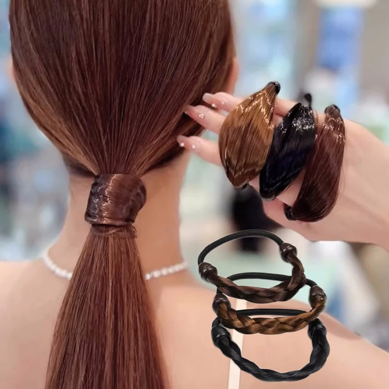 Twist-Wig-Braided-Hair-Band-for-Women-Pigtail-Type-Rubber-Bands-Korean ...