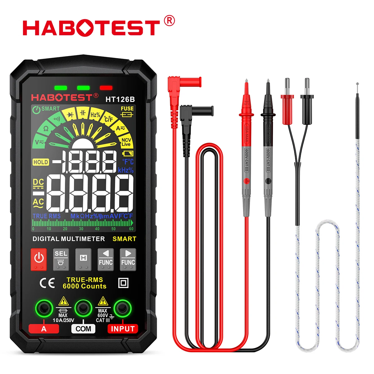 Mult-metro-Digital-Smart-Auto-Range-600V-10A-DC-AC-Corrente-Tens-o ...