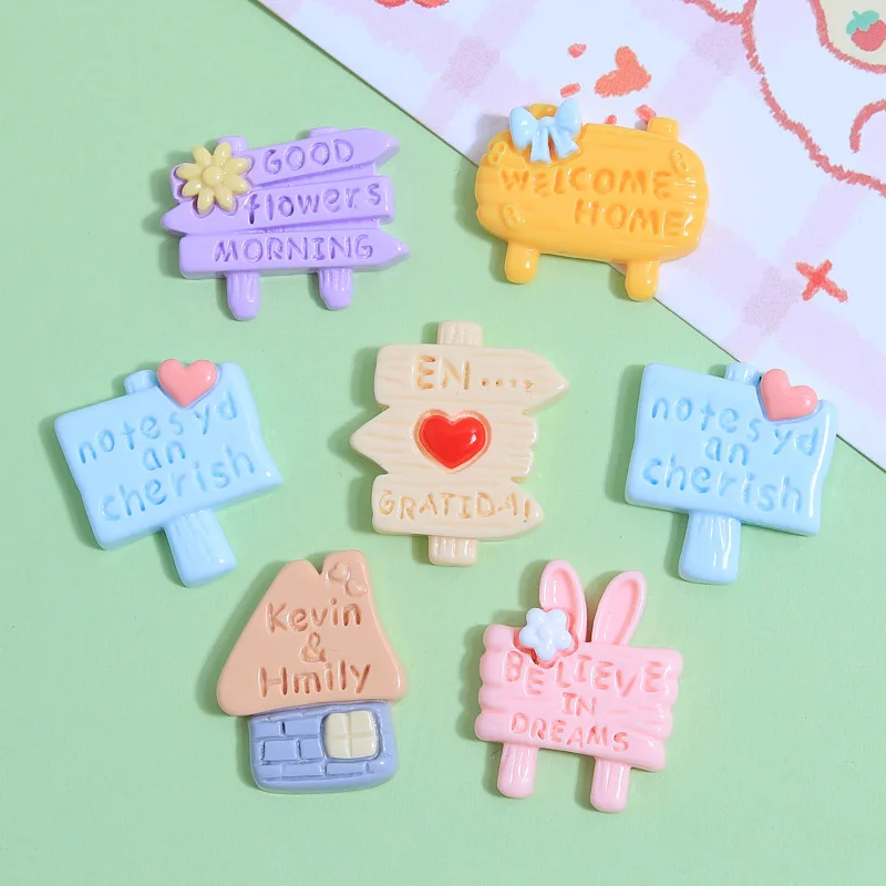 10pcs-Cartoon-Creative-Street-Sign-Diy-Resin-Patch-Accessories-Mobile ...
