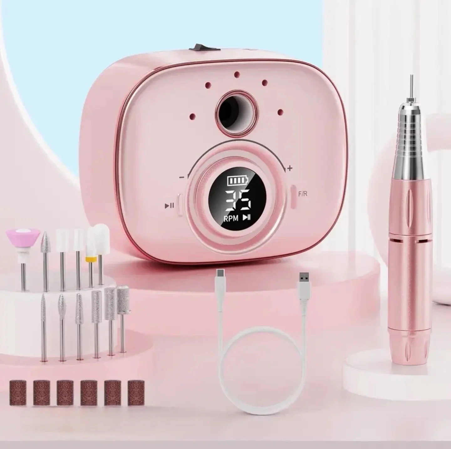 35000RPM-Nail-Sander-Set-Mill-For-Manicure-With-LED-Display-Low-Noise ...