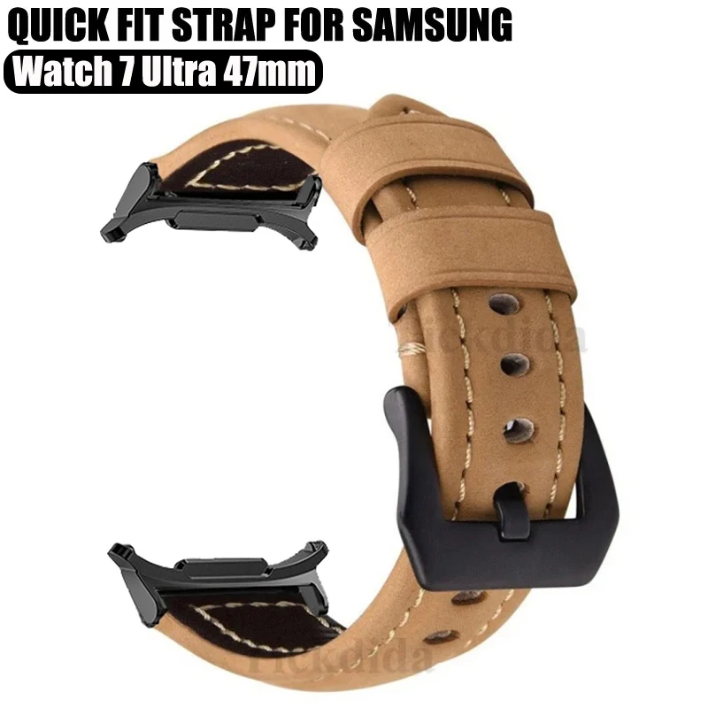 High Quality Genuine Leather Strap for Samsung Galaxy Watch Ultra Band ...
