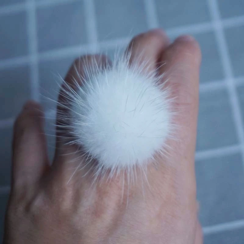Mink Fur Party Accessories | Fluffy Ring Jewelry | Mink Fur Ball Ring ...