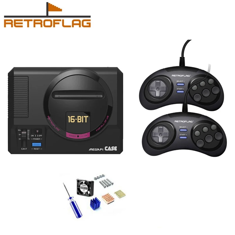 Retroflag megapi caso com 2 clássico controlador de jogo usb desligamento seguro e reset para ...