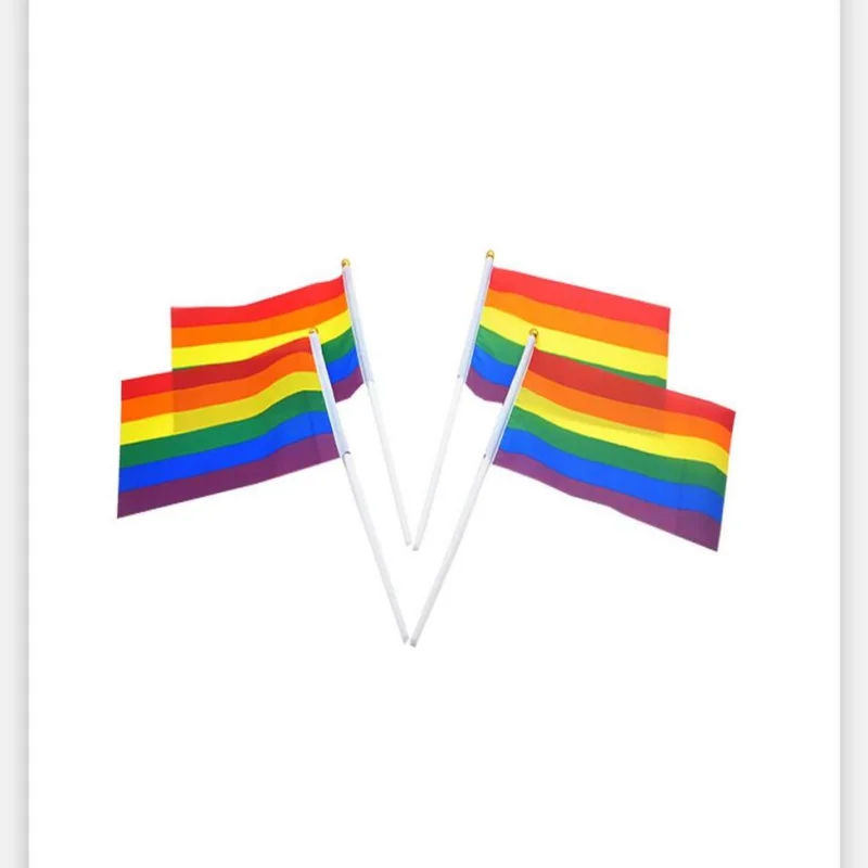 Rainbow Gay Pride Stick Flag 5x8 Inch Hand Mini Flag Waving Flags ...
