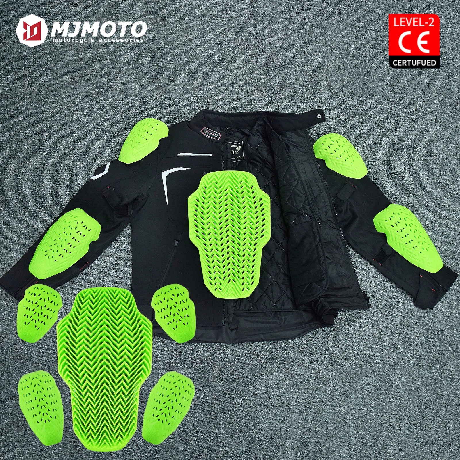 CE Level-2 MJMOTO Motorcycle Jacket Built-in Protective Pads Anit ...
