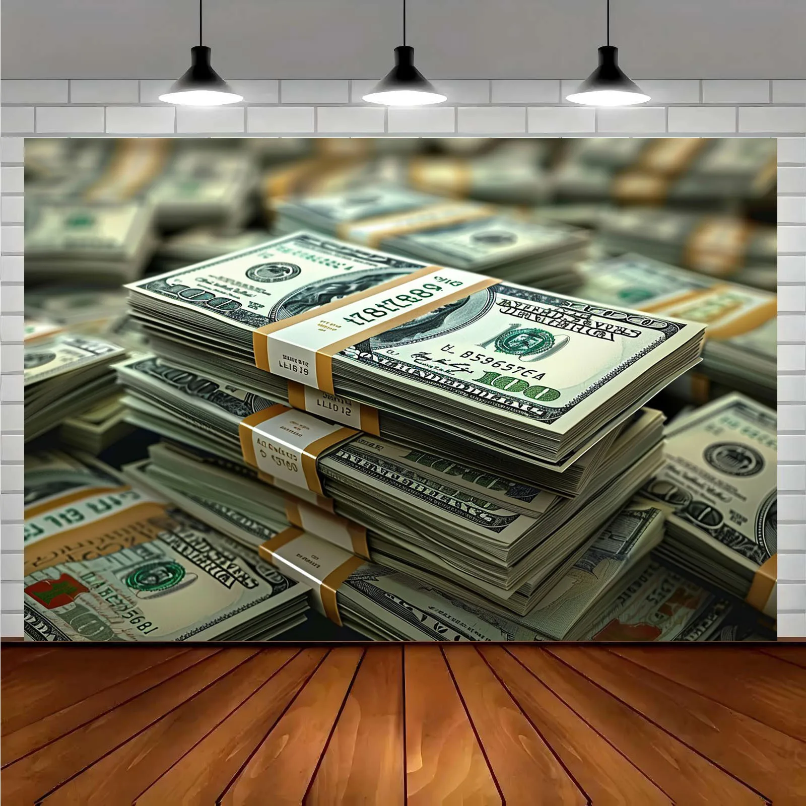 1pc realistic dollar ticket banner -2D polyester party background ...