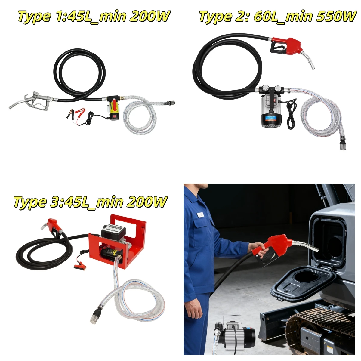 Diesel Transfer Pump Suction Pump Kit 45l/Min 60l/Min Diesel Pump Kit ...