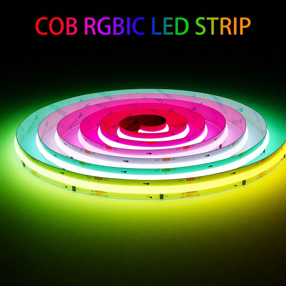 WS2811-720Leds-M-RGBIC-COB-LED-Strip-Addressable-Dream-Color-12mm-PCB ...