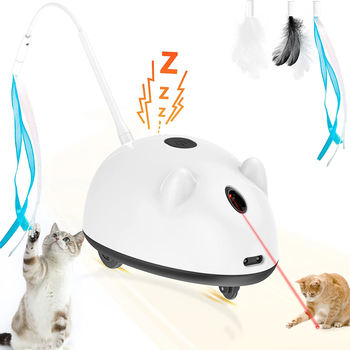Interactive Cat Toys Indoor Automatic Cat Mouse Toys with Real Mouse ...