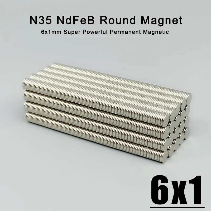 20-5000pcs-6x1-mm-Thin-Neodymium-Strong-Magnets-N35-6mm-x-1mm-Permanent ...