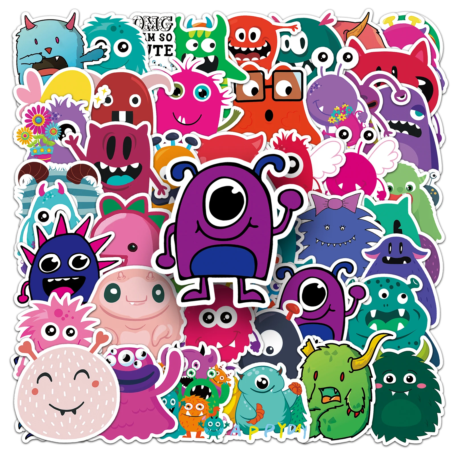 50 Piece Monster Pub Stickers Waterproof DIY For Phones Laptop Car ...
